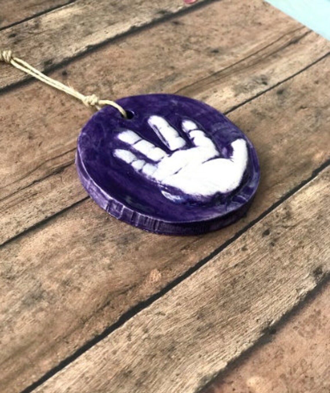 Single Handprint 3-4 Inch Circle Ornament Kit in Violet Purple for ...
