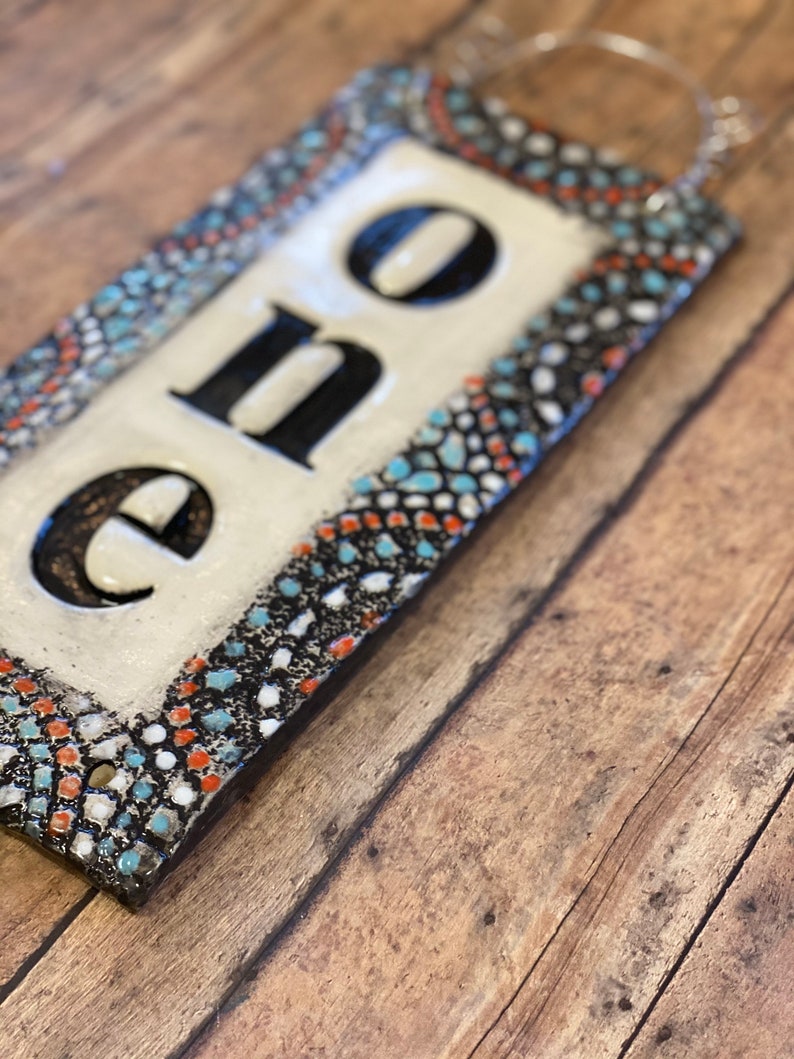 House Number Sign Home Address Plaque Modern Design With Mosaic Look ...
