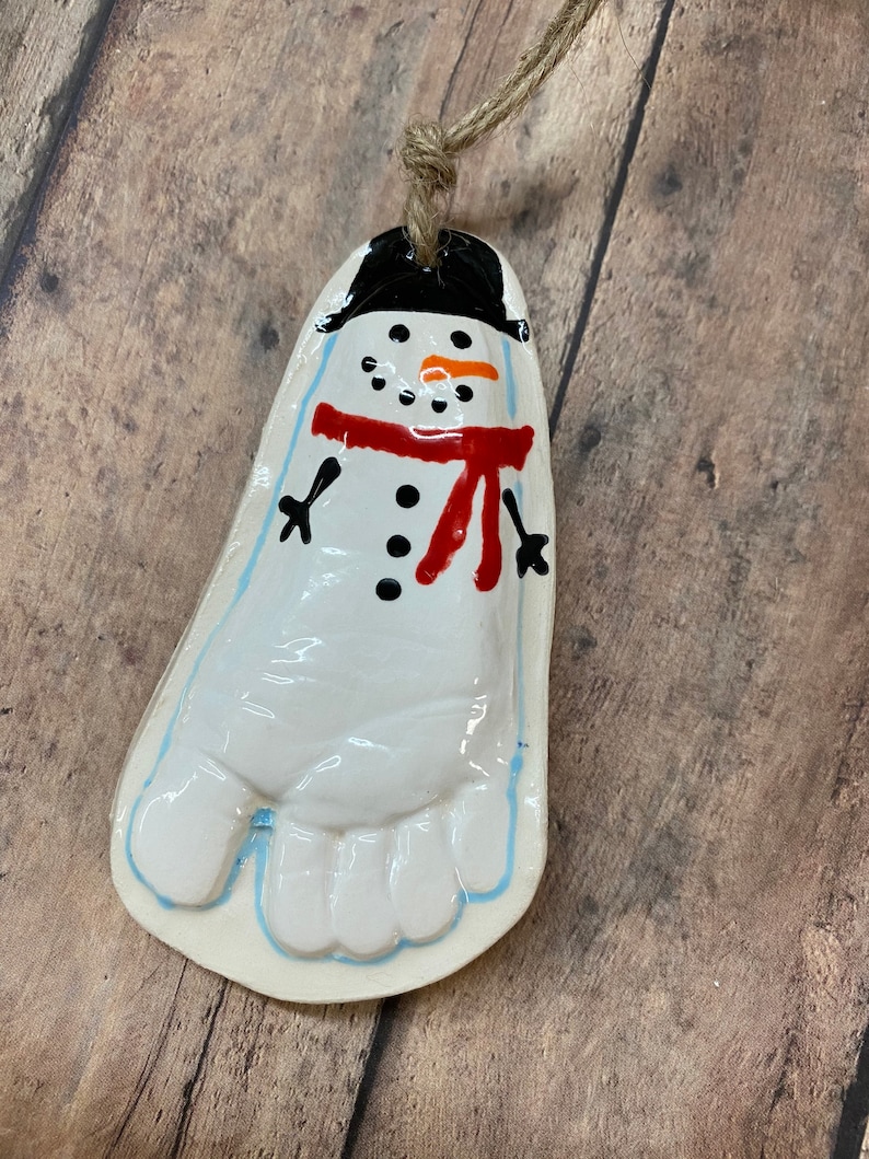 3D Footprint Snowman Ornament Kit: Baby's First Christmas - Etsy
