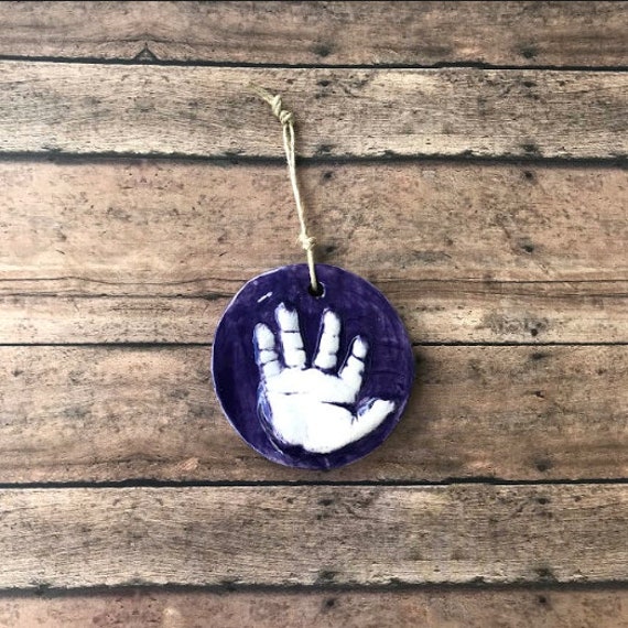 Single Handprint 3-4 Inch Circle Ornament Kit in Violet Purple | Etsy