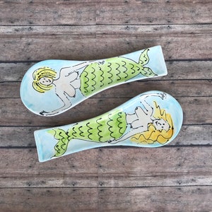 Mermaid Spoon Rest With Short Blonde Bob | Etsy