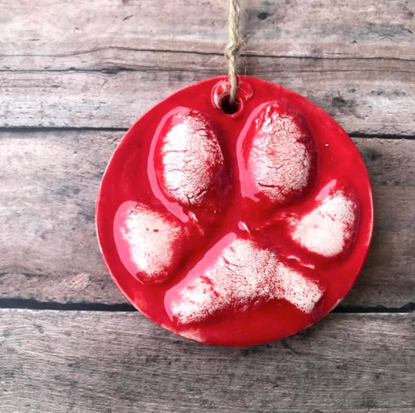 Single Paw Print 3 4 Inch Circle Ornament Paw Print Kit In Red Etsy single-paw-print-3-4-inch-circle-ornament-paw-print-kit-in-red-etsy