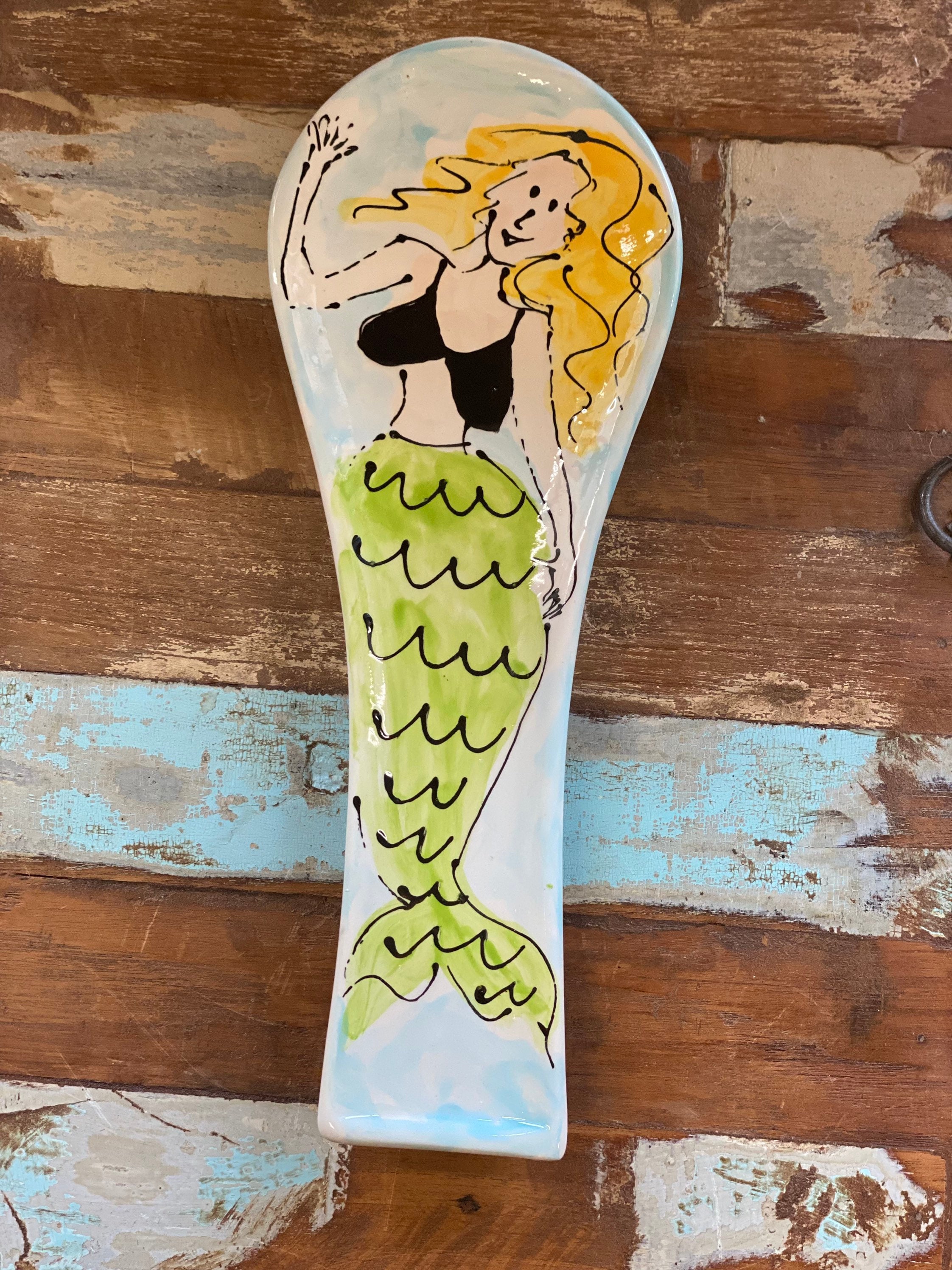 Mermaid Spoonrest With Long Blonde Hair - Etsy