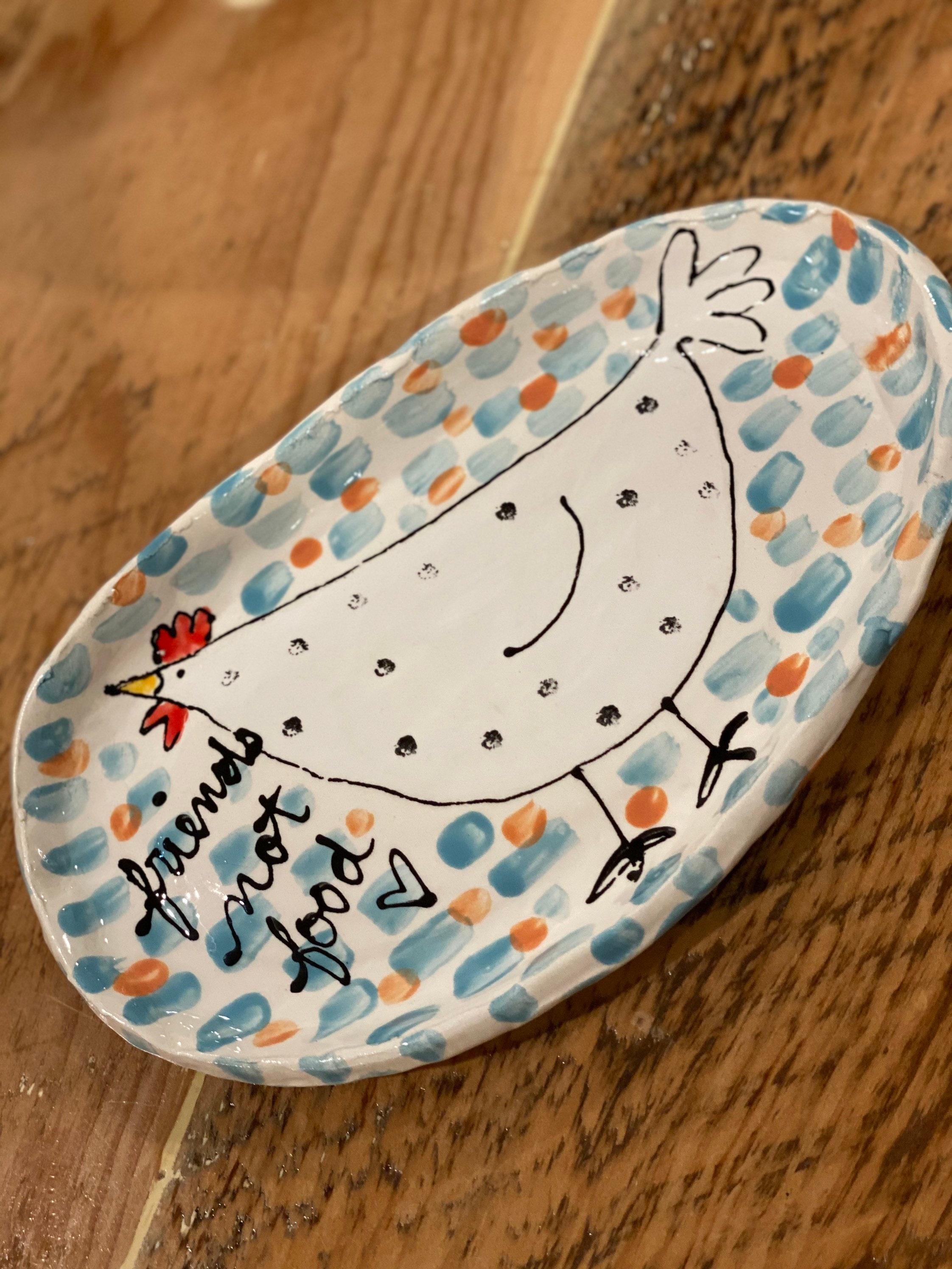 Friends Not Food Chicken Design Dish Vegan Art - Etsy