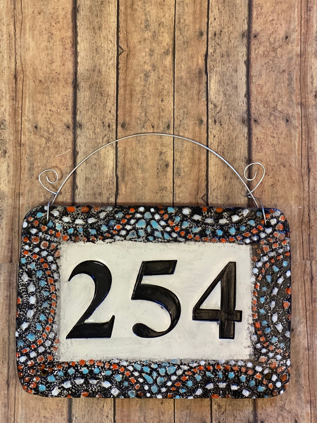 House Number Rustic Home Address Sign in Ceramic Handmade to Order - Etsy