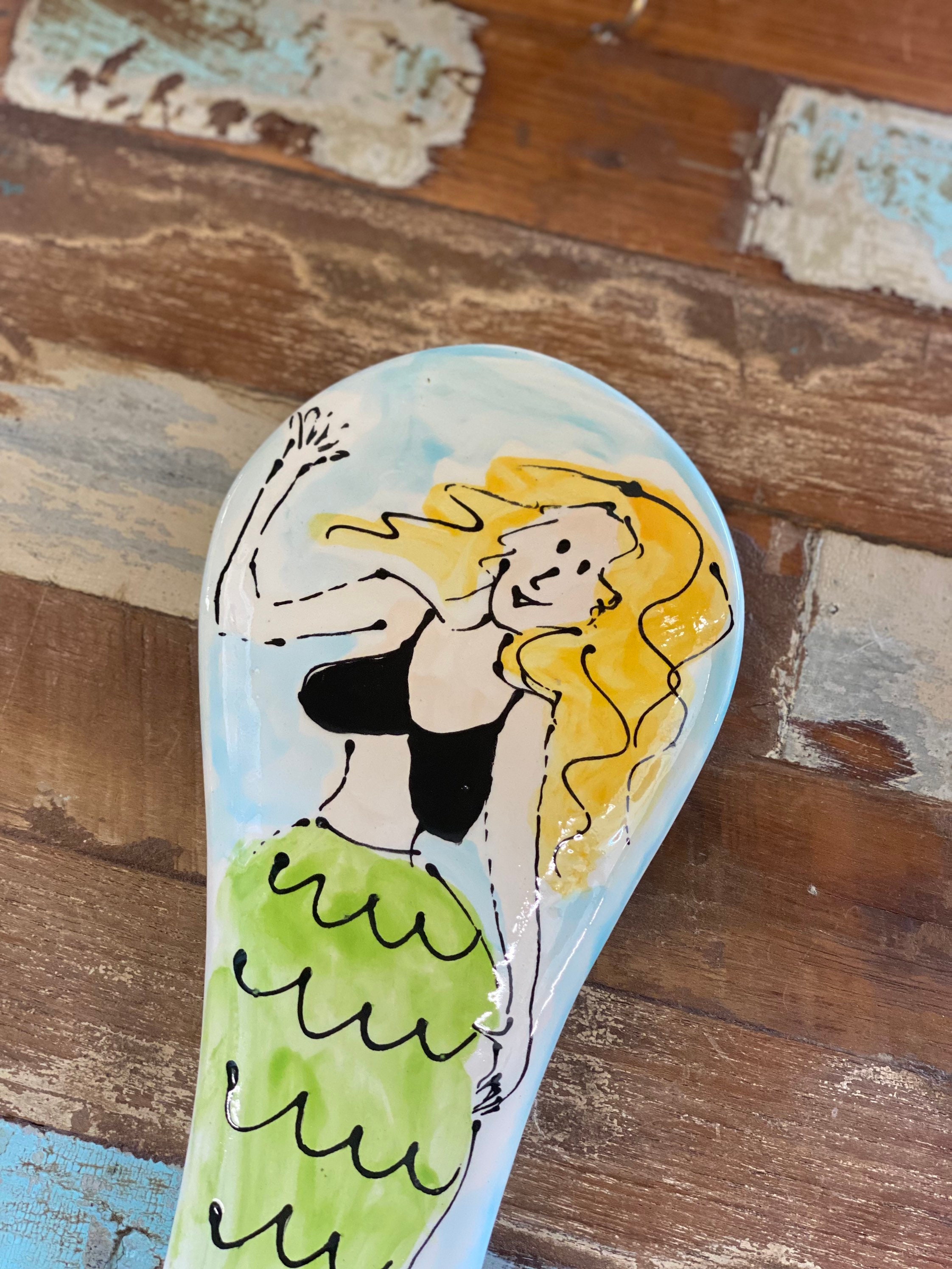 Mermaid Spoonrest With Long Blonde Hair - Etsy