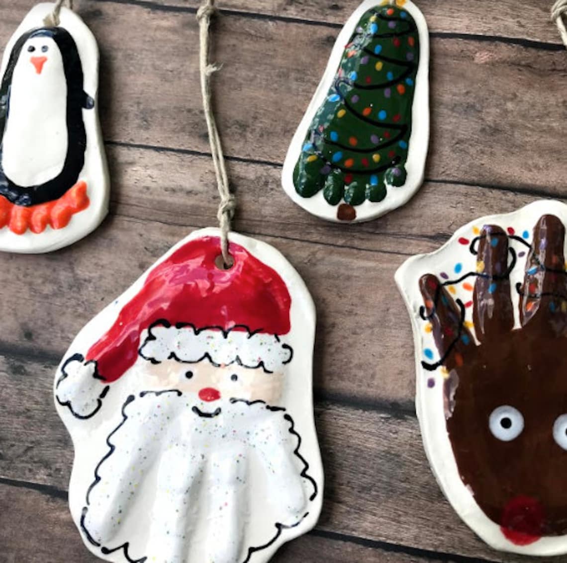 Raised Ceramic 3D Footprint Ornament Kit to Go in Seasonal - Etsy