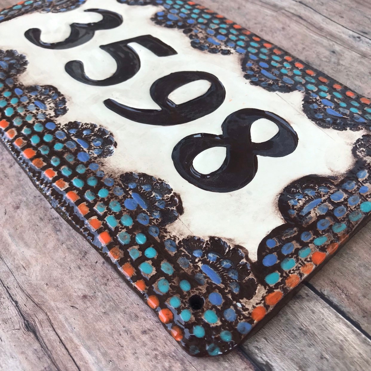 House Number Rustic Home Address Sign Handmade in Ceramic - Etsy