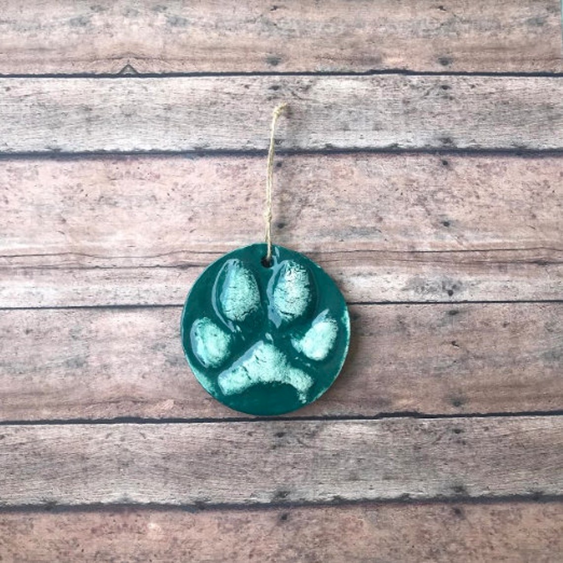 Single Paw Print 3-4 pulgadas Circle Ornament Paw Print Kit en azul ...