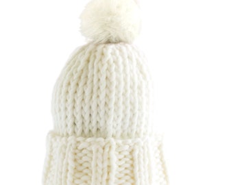 White knit hat | Etsy