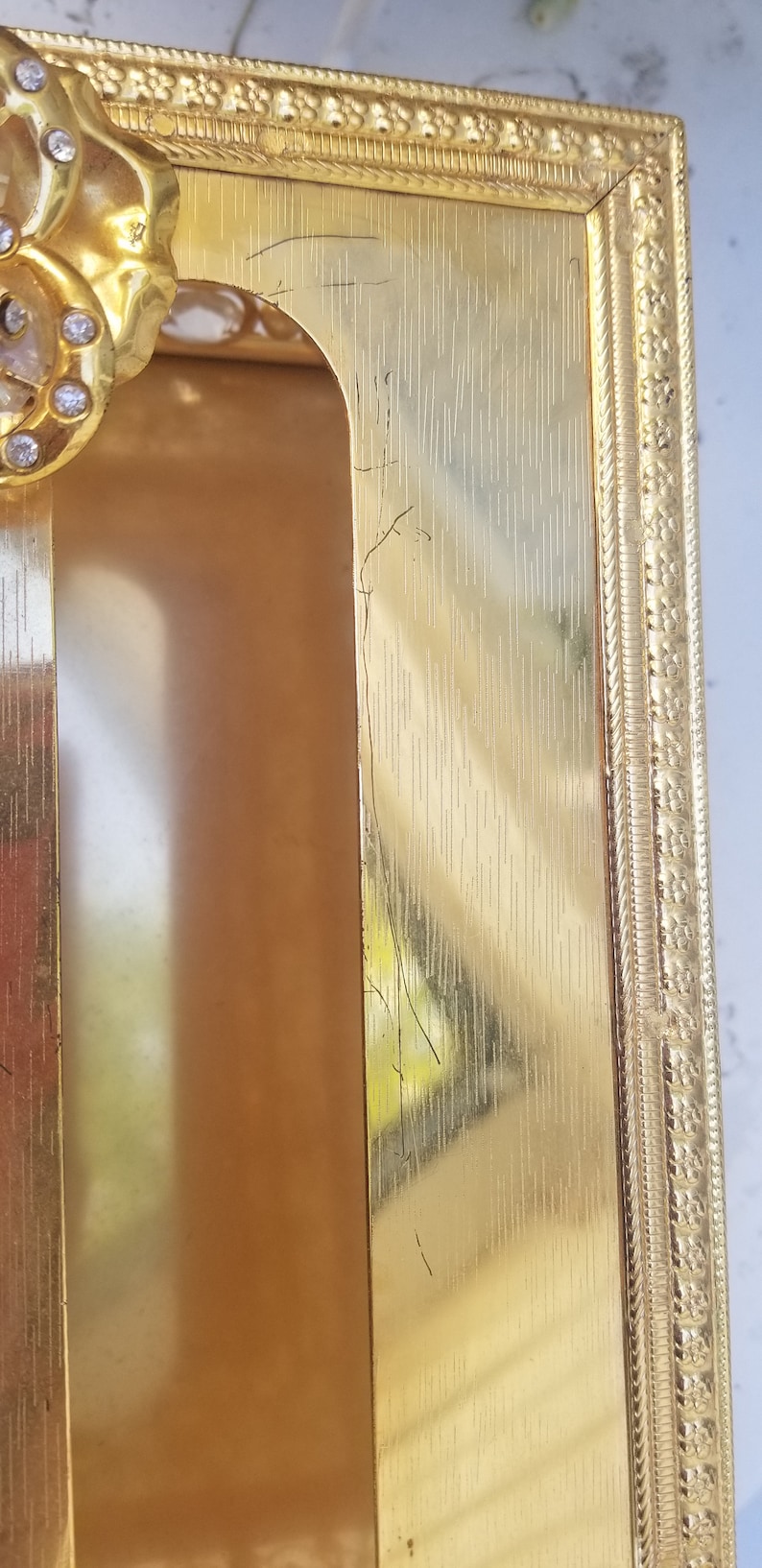 80s Crystal Rhinestone Vintage 24k Gold Plated Tissue Box Holder Caddy ...