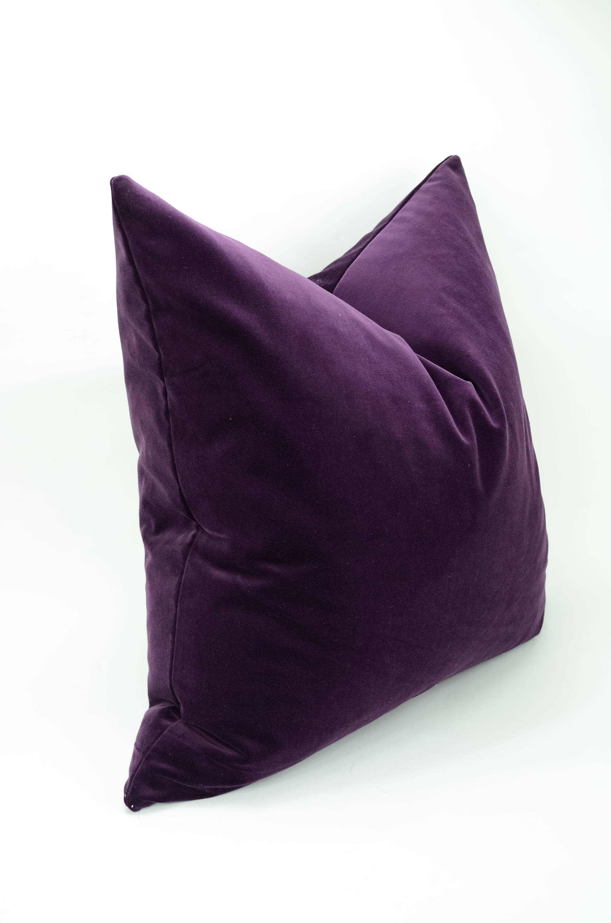 Plum Velvet Pillow Cover – Luxe Cotton Velvet Cushion – Dark Purple ...