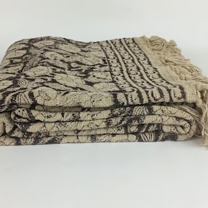 Block Print Throw Blanket, Tassel Throw Blanket, Block Printed Blanket ...