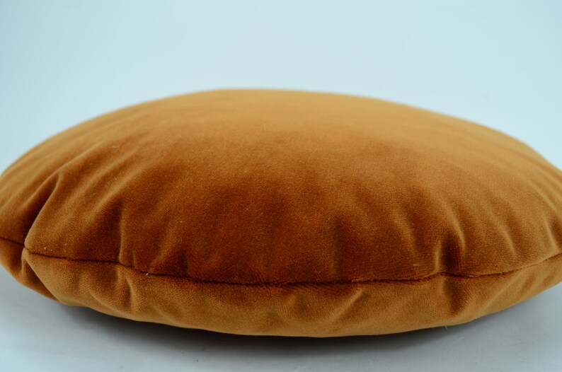Round Copper Velvet Cushion // Round Velvet Pillow // Round Pillow ...
