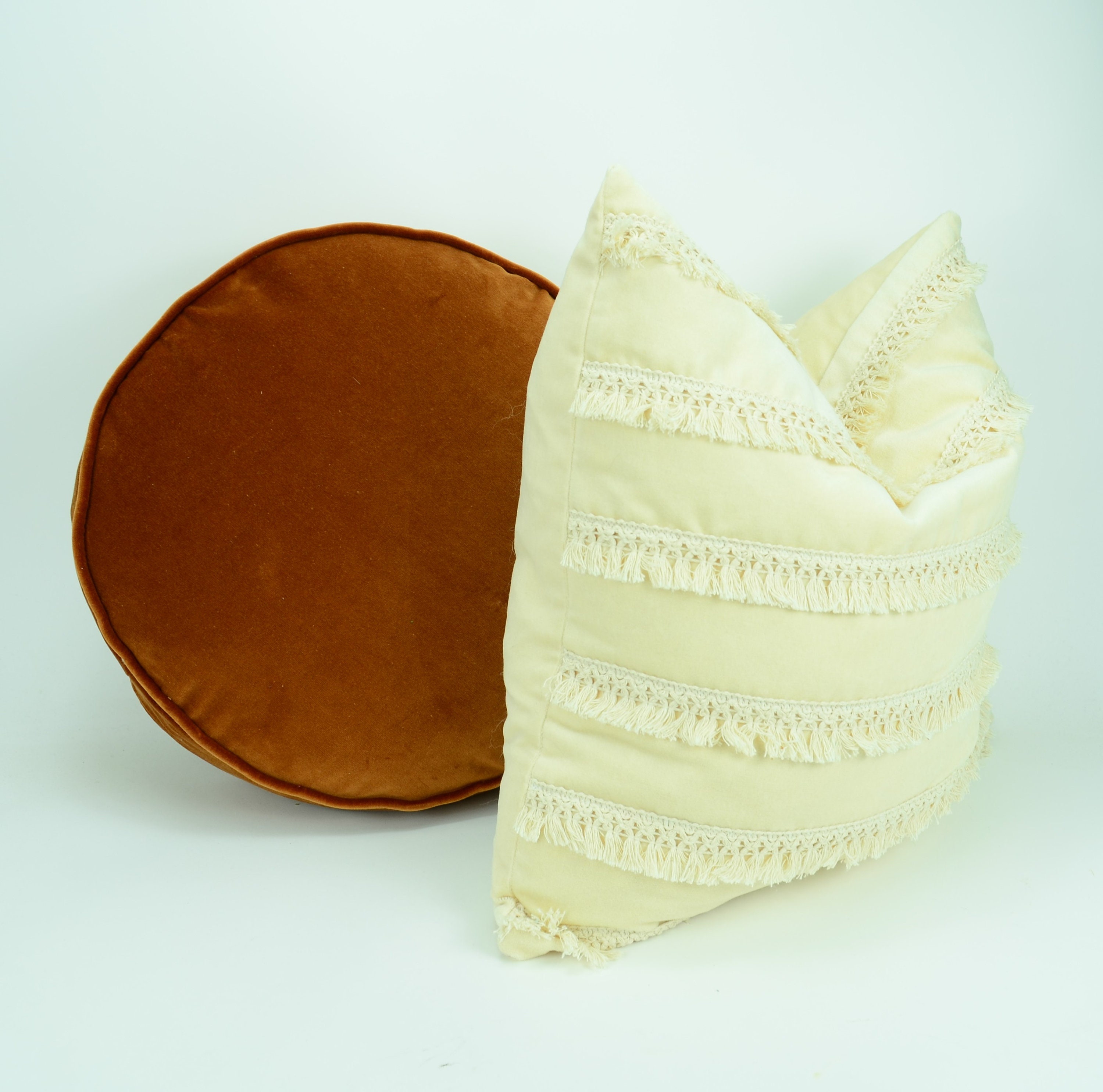 Round Velvet Cushion // Round Velvet Pillow // Round Box Pillow ...