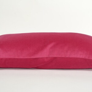 Raspberry Rectangle Velvet Pillow Case // Lumbar Velvet Cushion ...