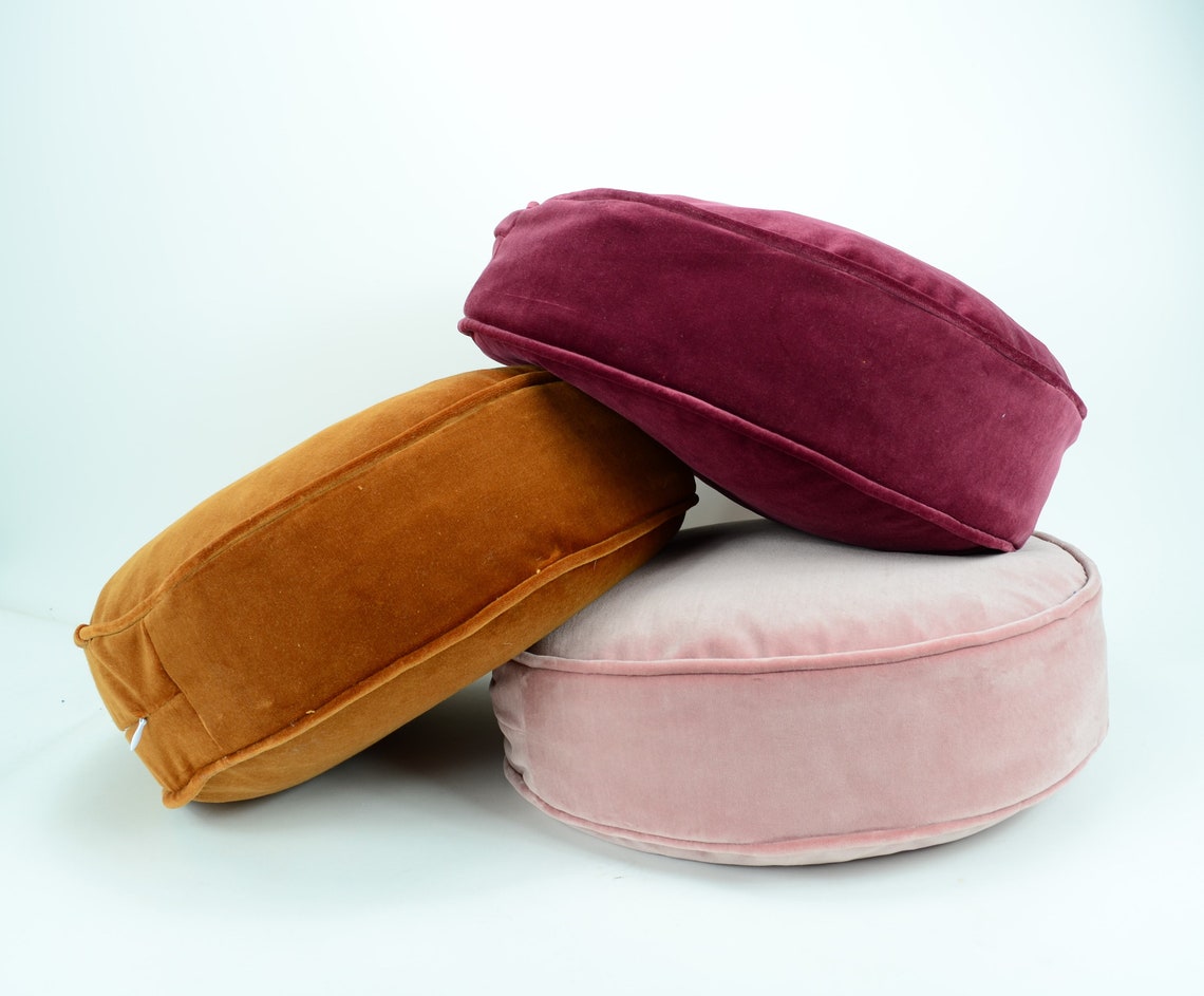 Round Velvet Cushion // Round Velvet Pillow // Round Box Pillow ...