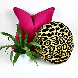 Leopard Round Pillow // Round Velvet Pillow // Round Box Pillow ...