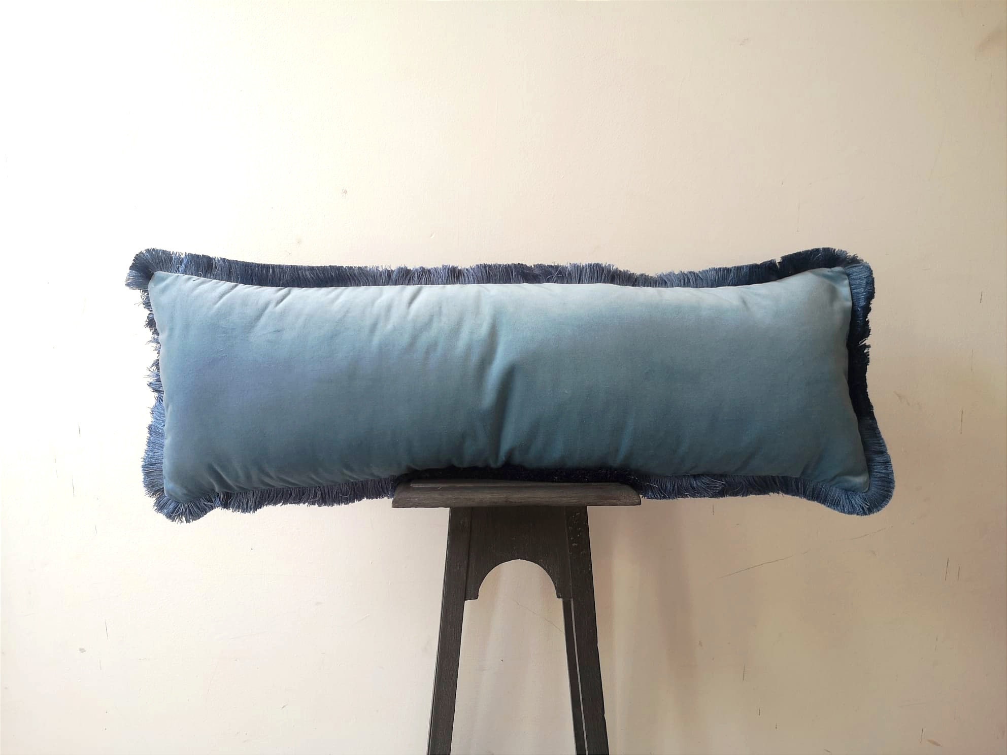 Long Lumbar - Blue Velvet Throw Cushion - Body Pillow - Etsy