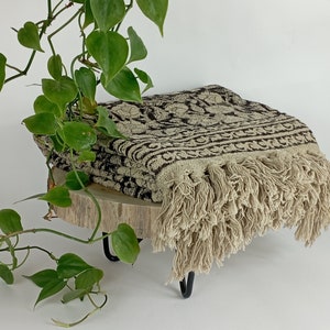 Block Print Throw Blanket, Tassel Throw Blanket, Block Printed Blanket ...