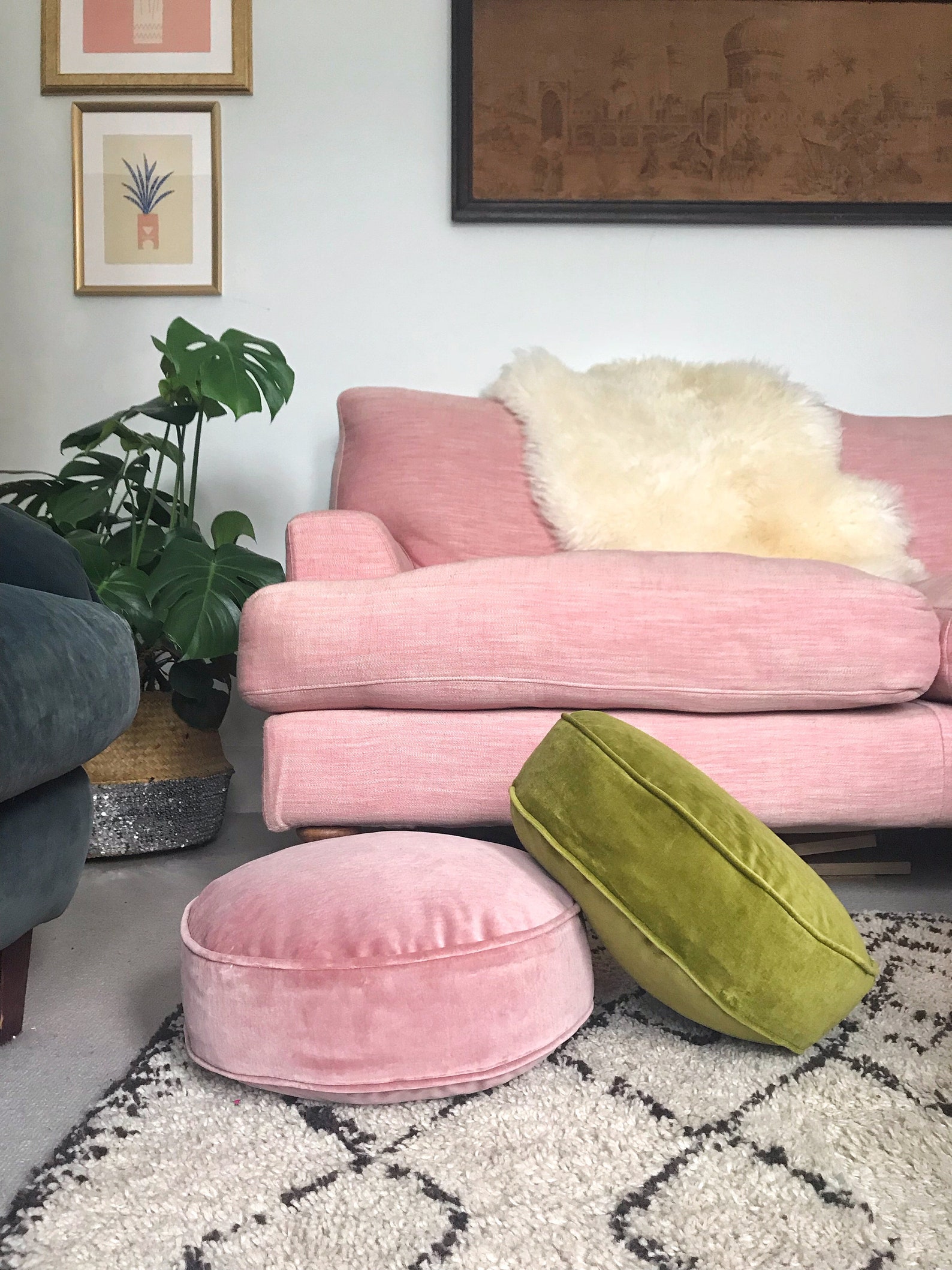 Round Velvet Cushion // Round Velvet Pillow // Round Box Pillow ...