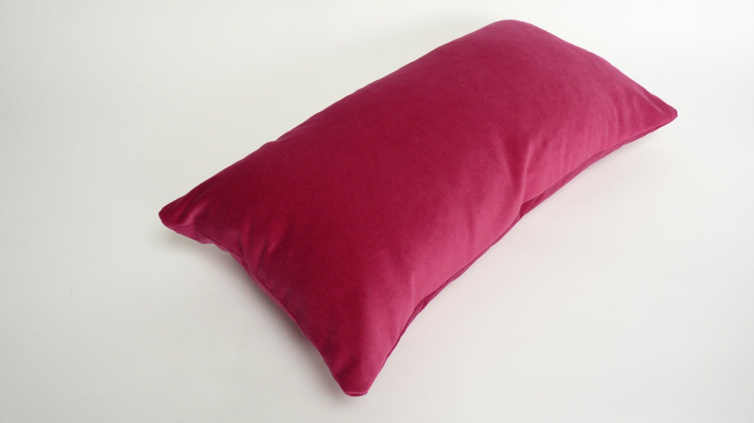 Raspberry Rectangle Velvet Pillow Case // Lumbar Velvet Cushion ...