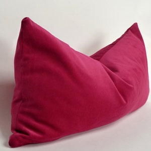 Raspberry Rectangle Velvet Pillow Case // Lumbar Velvet Cushion ...
