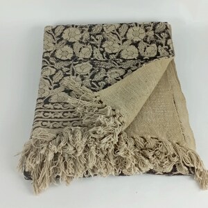 Block Print Throw Blanket, Tassel Throw Blanket, Block Printed Blanket ...