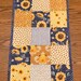 Bumblebee Quilted Runner, Spring Table Runner, Yellow White and Blue ...