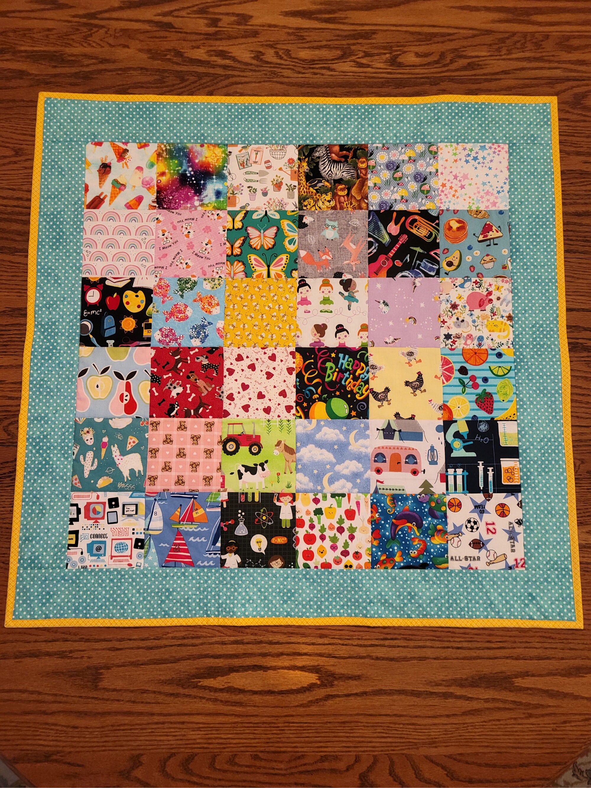 I Spy Baby Quilt, Multi-color Girl Quilted Play Mat, Kids Play Quilt ...