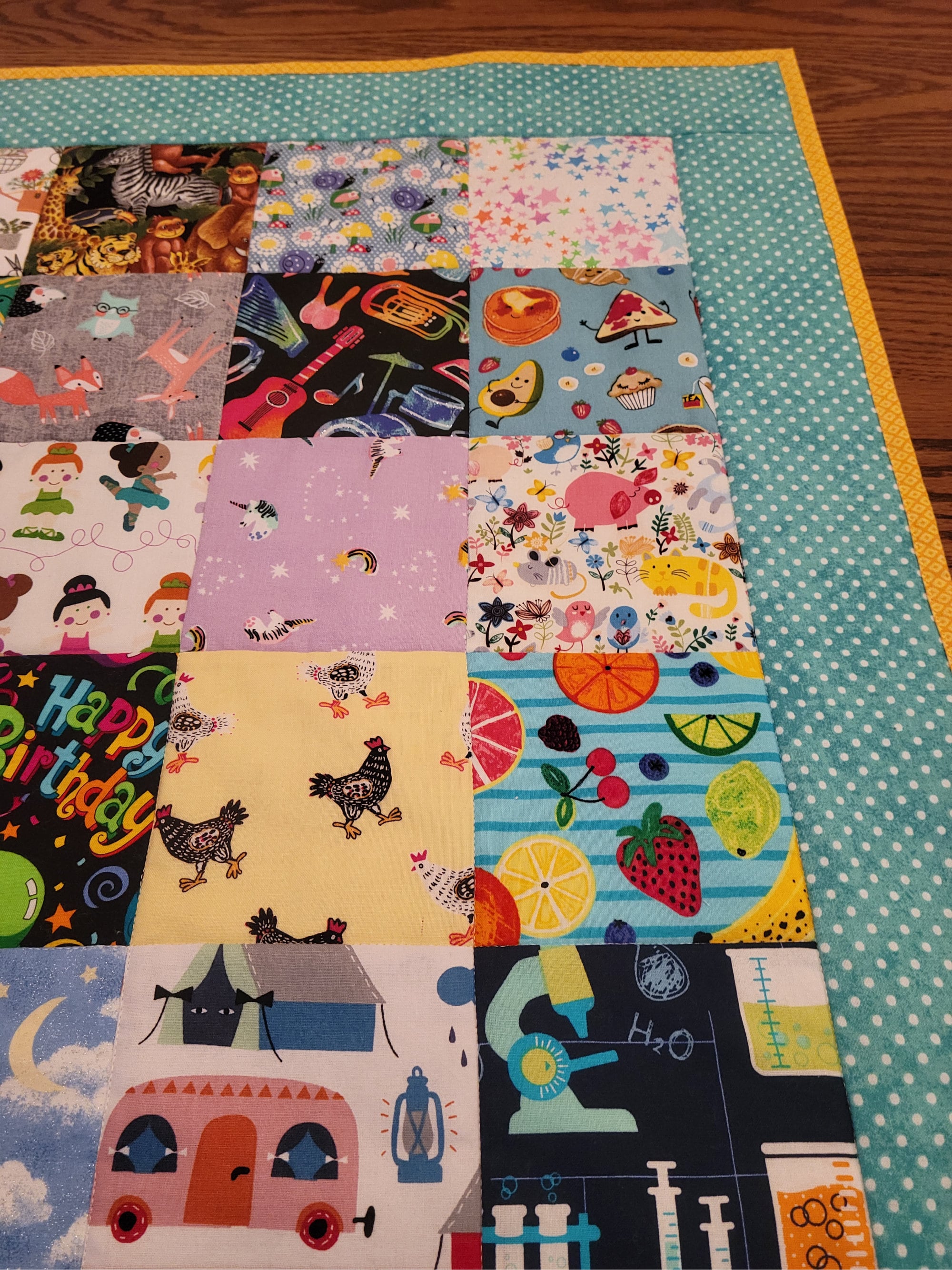 I Spy Baby Quilt, Multi-color Girl Quilted Play Mat, Kids Play Quilt ...