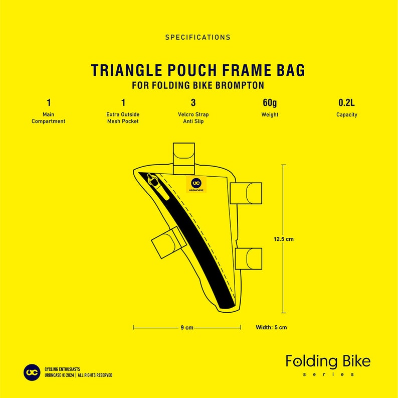 Triangle Pouch Frame Bag for Folding Bike - Etsy