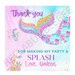 Thank You Mermaid Party Favors - Custom Birthday Treat Bags - Popcorn ...