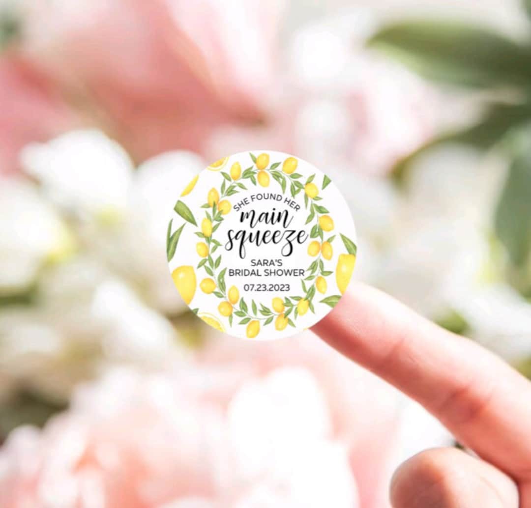 Engagement Stickers Favor Tags - Bridal Shower Lemon Theme Thank You ...