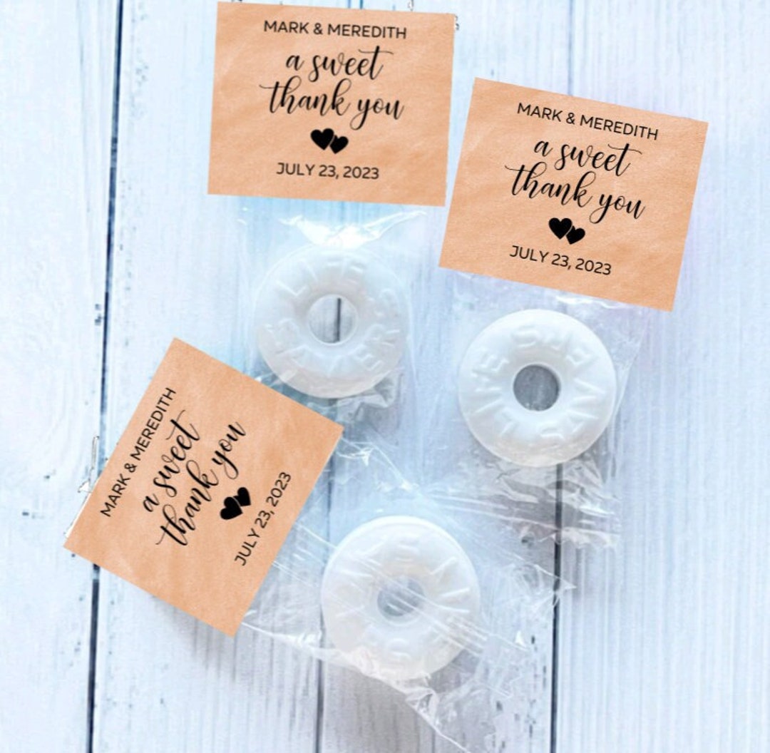 A Sweet Thank You Lifesavers Favors Wedding or Engagement Favor Tags ...