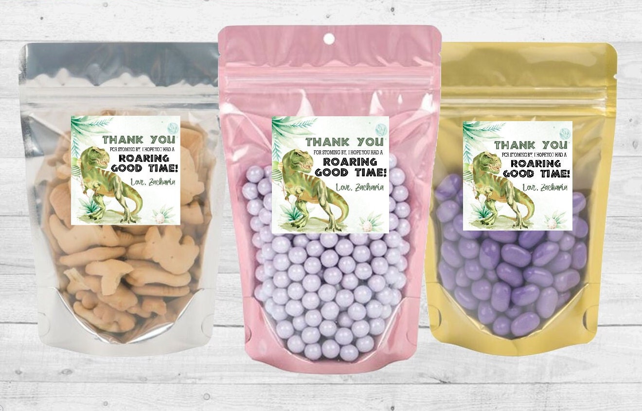 Thank You for Stomping by Dinosaur Party Favors Custom Birthday Treat ...