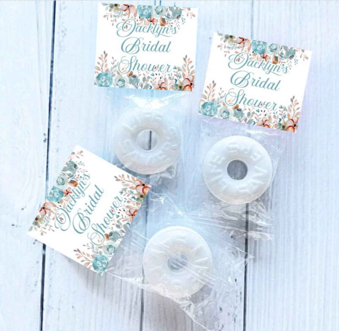 Lifesavers Favor Tags Bridal Shower Blue Floral Theme Thank You Favor ...