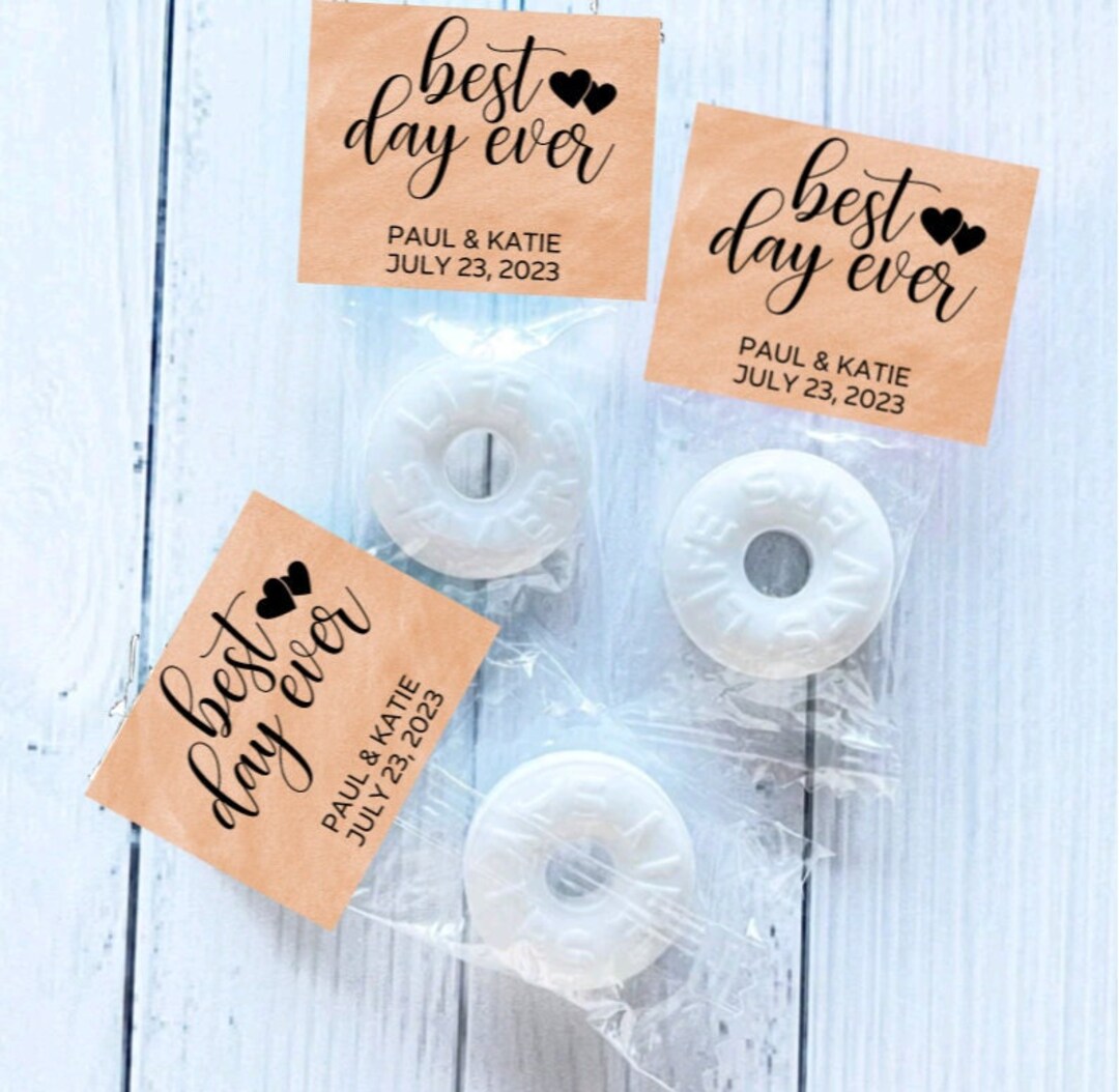 Best Day Ever Lifesavers Favors Wedding or Engagement Favor Tags Bridal ...