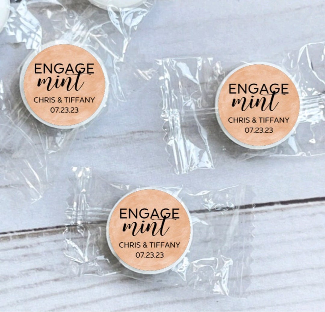 Engage Mint Lifesavers - Watercolor Engagement Favor Tags - Colored ...