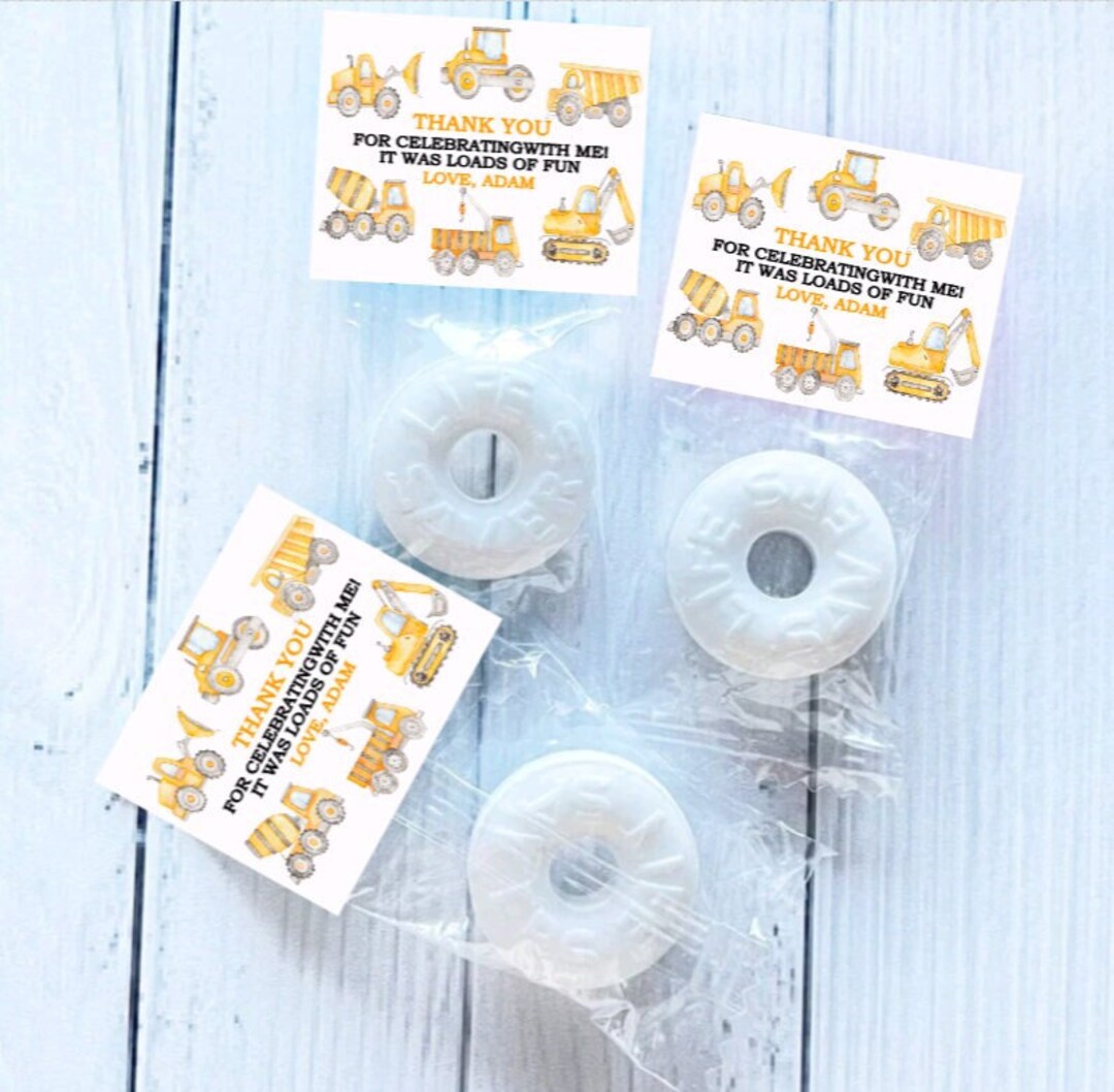 Construction Trucks Lifesaver Favors for Party - Excavator Theme ...