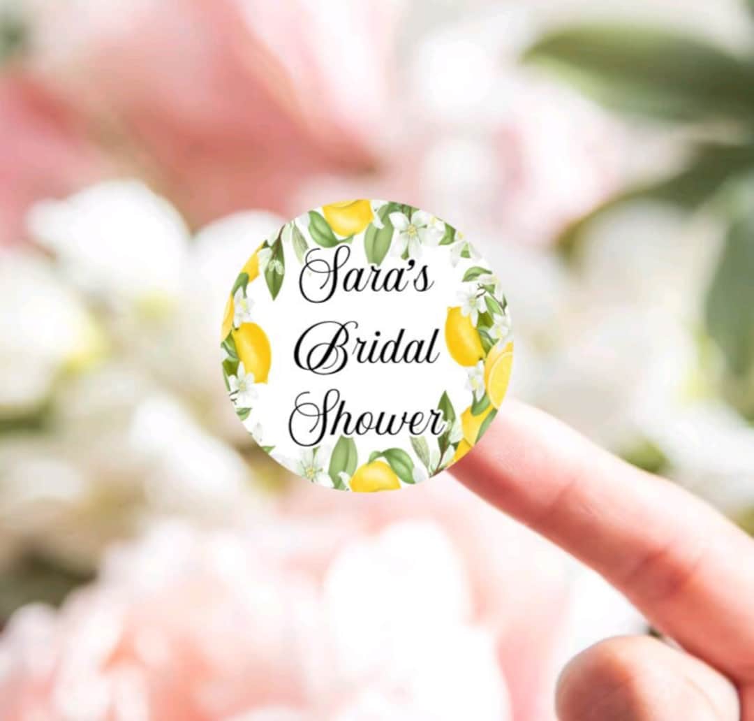 Engagement Stickers Favor Tags - Bridal Shower Lemon Citurs Theme Thank ...