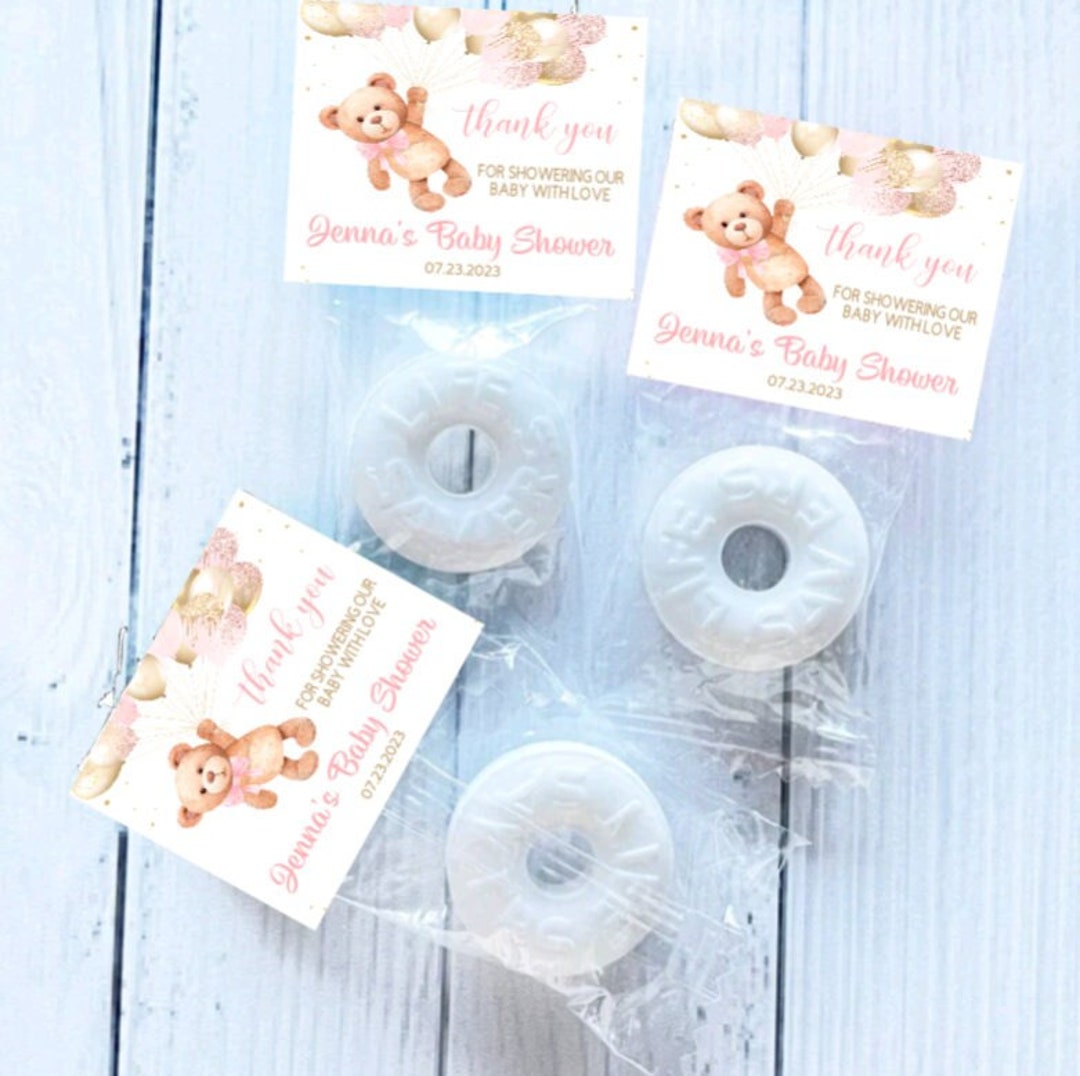 Baby Girl Lifesaver Favors for Party - Bear Theme - Custom Favor Baby ...