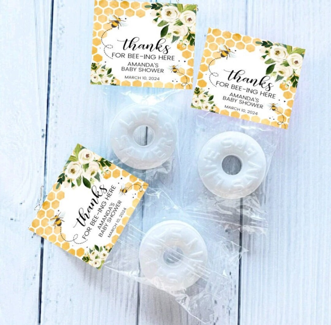 Lifesavers Favor Tags Baby Shower Bumble Bee Theme Thank You Favor Life ...