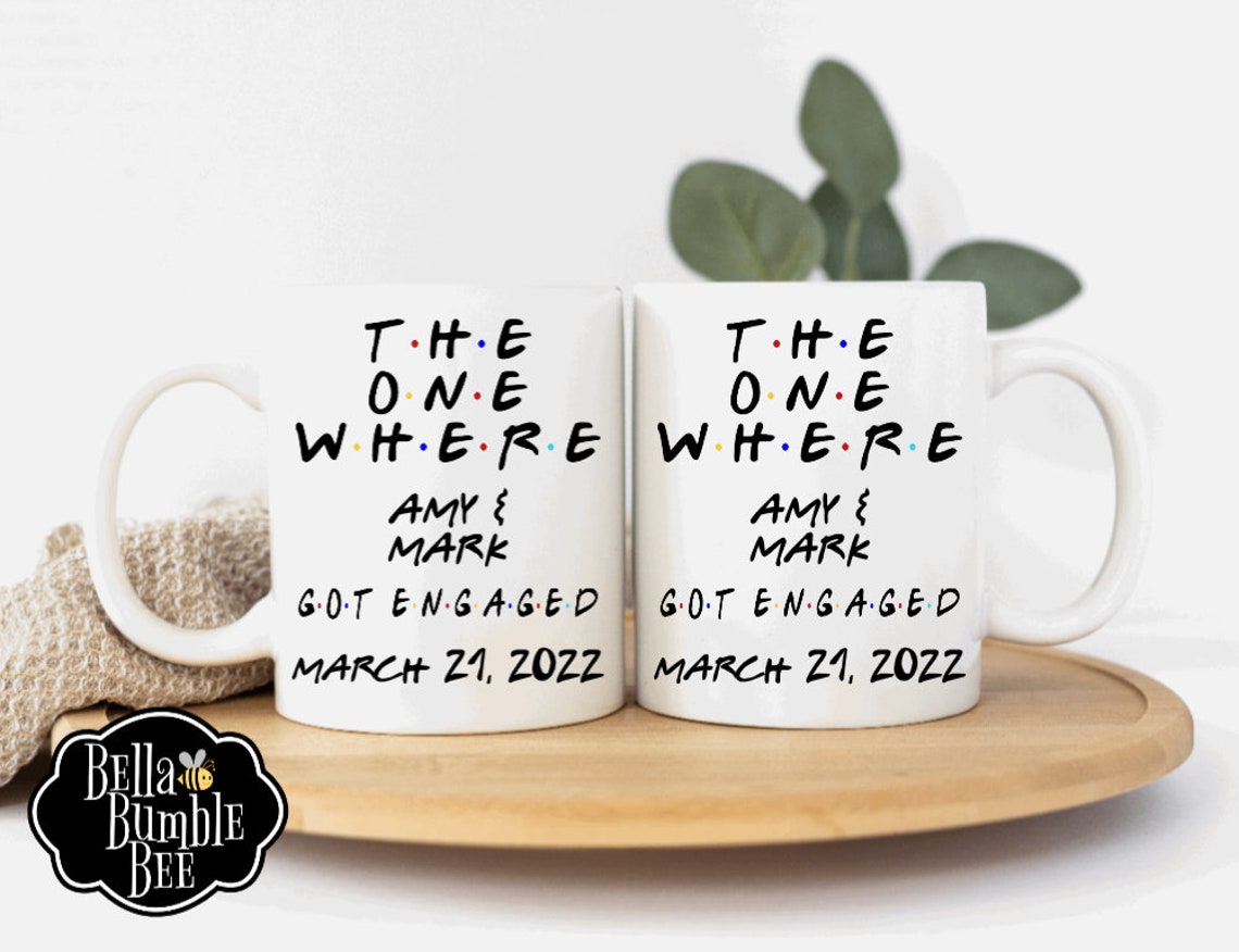 Custom Engagement Cup / the One Where They Got Engaged / Friends ...