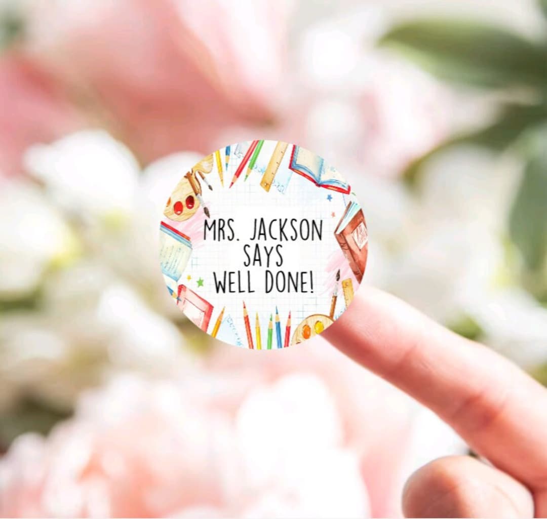 Well Done Custom Teacher Stickers - Personalized Grading Sticker ...