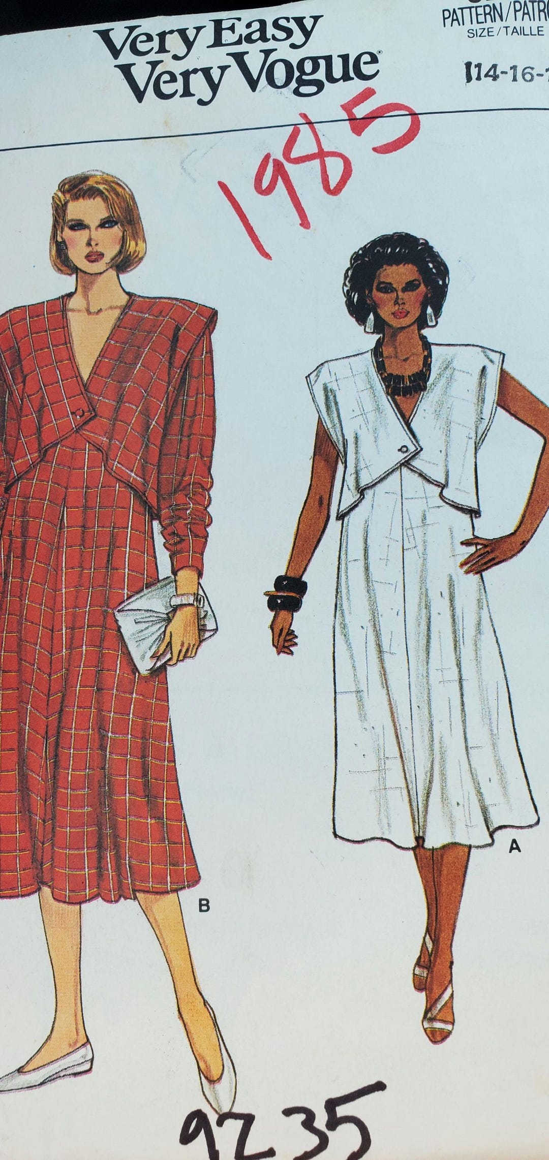 Vogue Very Easy 9235 Sewing Pattern Sizes 14-16-18 Maternity Dress ...