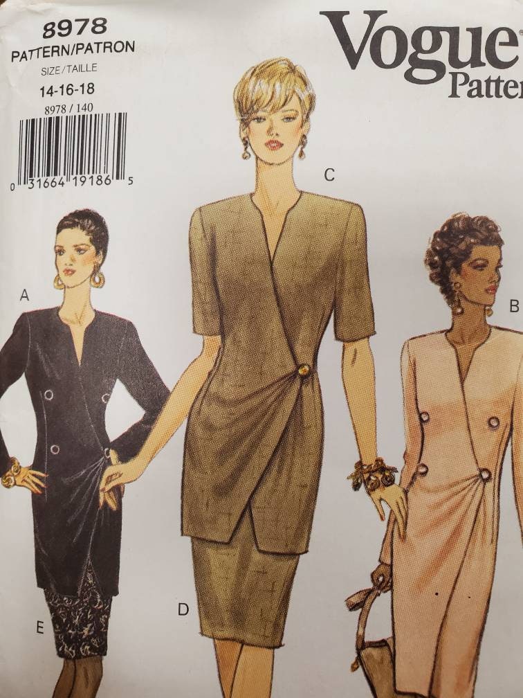 Vogue Very Easy 8978 Sewing Pattern Sizes 14-16-18 Dress Top - Etsy