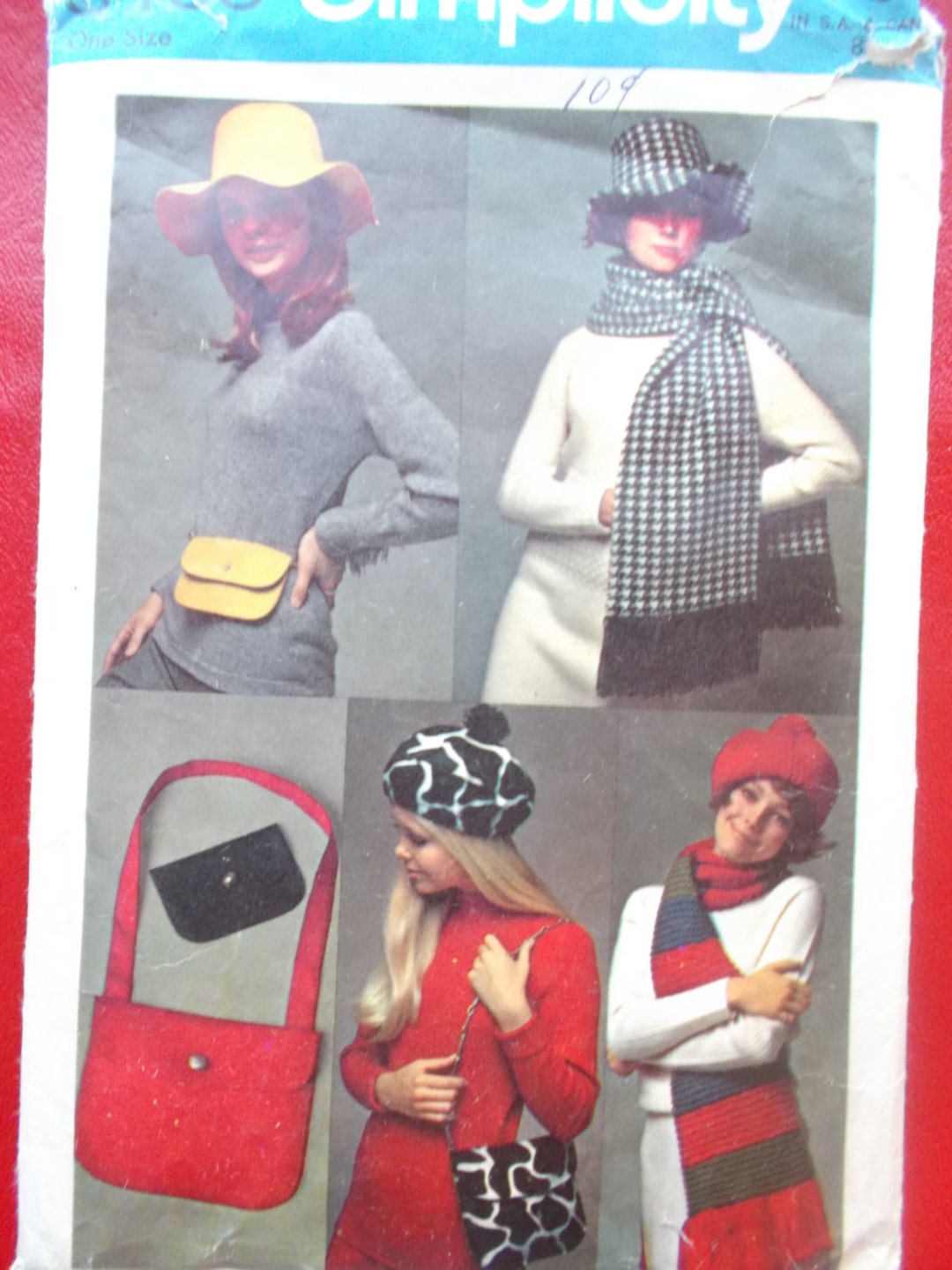 Vintage Simplicity 8468 Sewing Pattern Hat, Mini-bag, Shoulder Bag ...