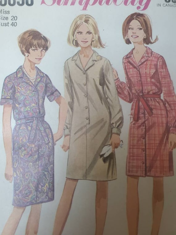 Simplicity 6698 Sewing Pattern Size 20 One-piece Dress - Etsy