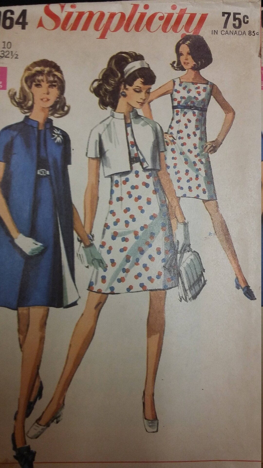 UNCUT and FF Pattern Pieces Vintage Simplicity 8064 Sewing Pattern Size ...